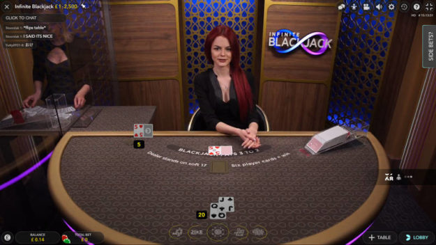 Live Infinite Blackjack - Review, Rules & Playing Strategy